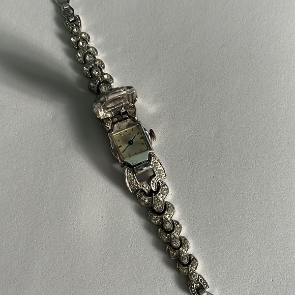 Timex | Accessories | Vintage Art Deco Rhinestone Braided Manual Watch ...